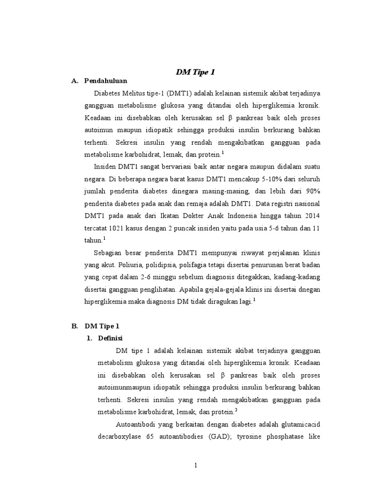 Referat DM Tipe 1 | PDF
