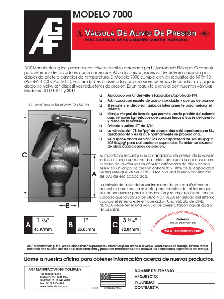 AGF VALV ALIVIO Esp7000 | PDF