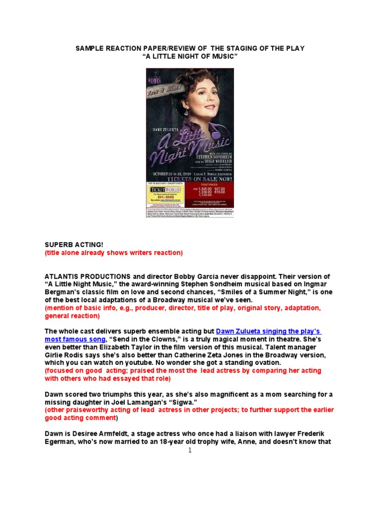 Review of "A Little Night Music" | PDF | Performing Arts ...