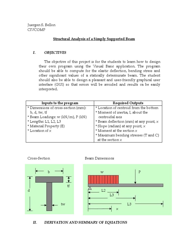 Structural Analysis of A Simply Supported Beam | PDF | Beam (Structure ...