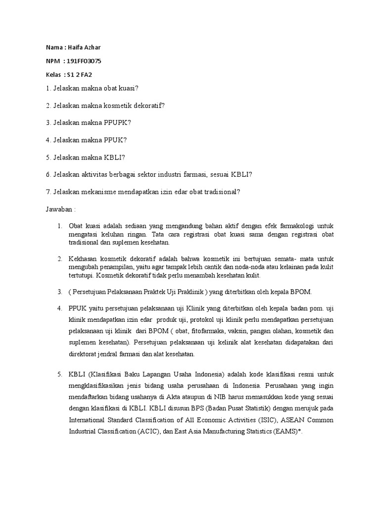191FF03075 - Haifa Azhar - 2FA2 - Tugas 15 | PDF | Pengembangan Diri