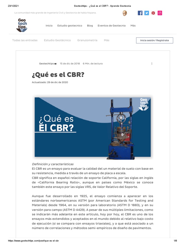 ¿Qué Es El CBR - Aprende Geotecnia | PDF | Science | Naturaleza