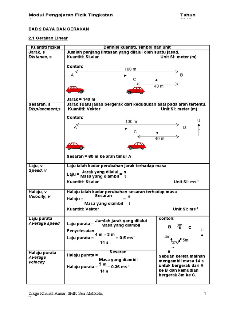 Latihangerakan Linear | PDF