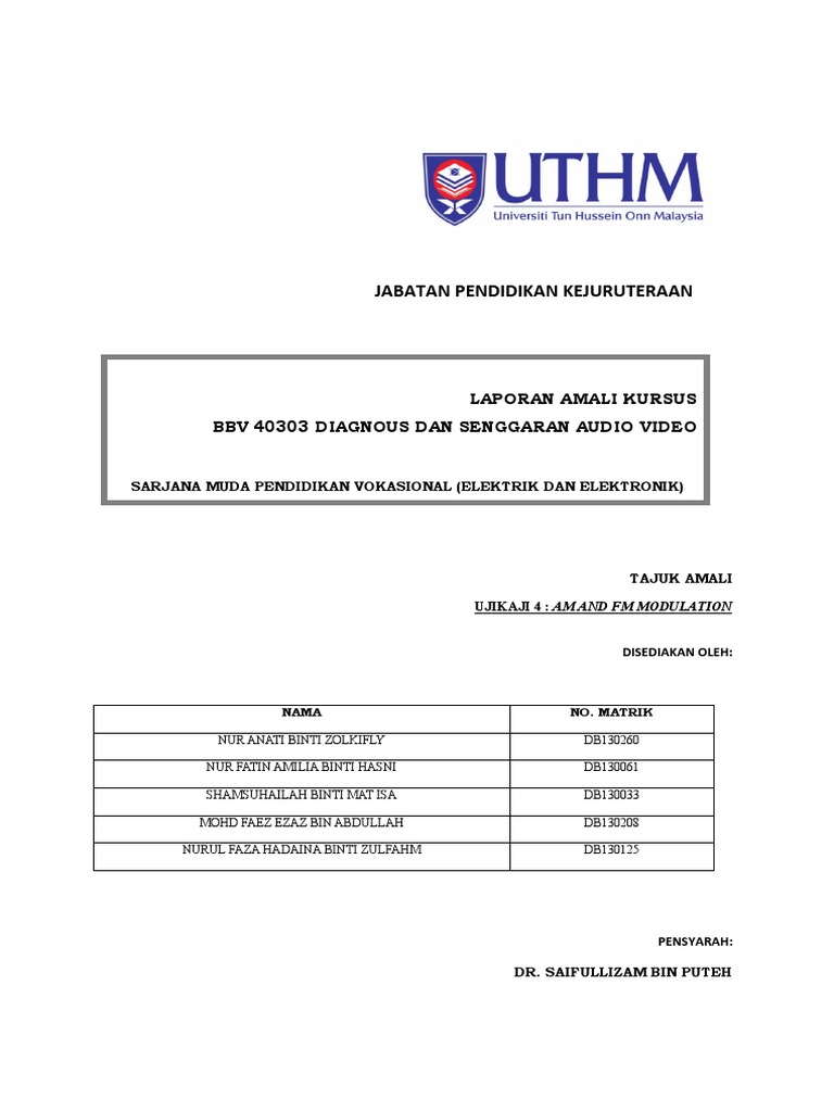 Lab 4 Am And Fm Modulation Pdf Detector Radio Frequency Modulation