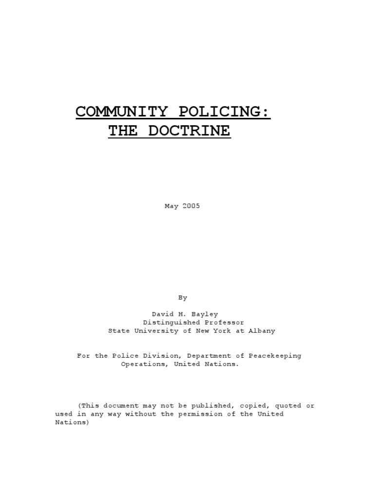 Community Policing - The Doctrine | PDF | Community Policing | Police