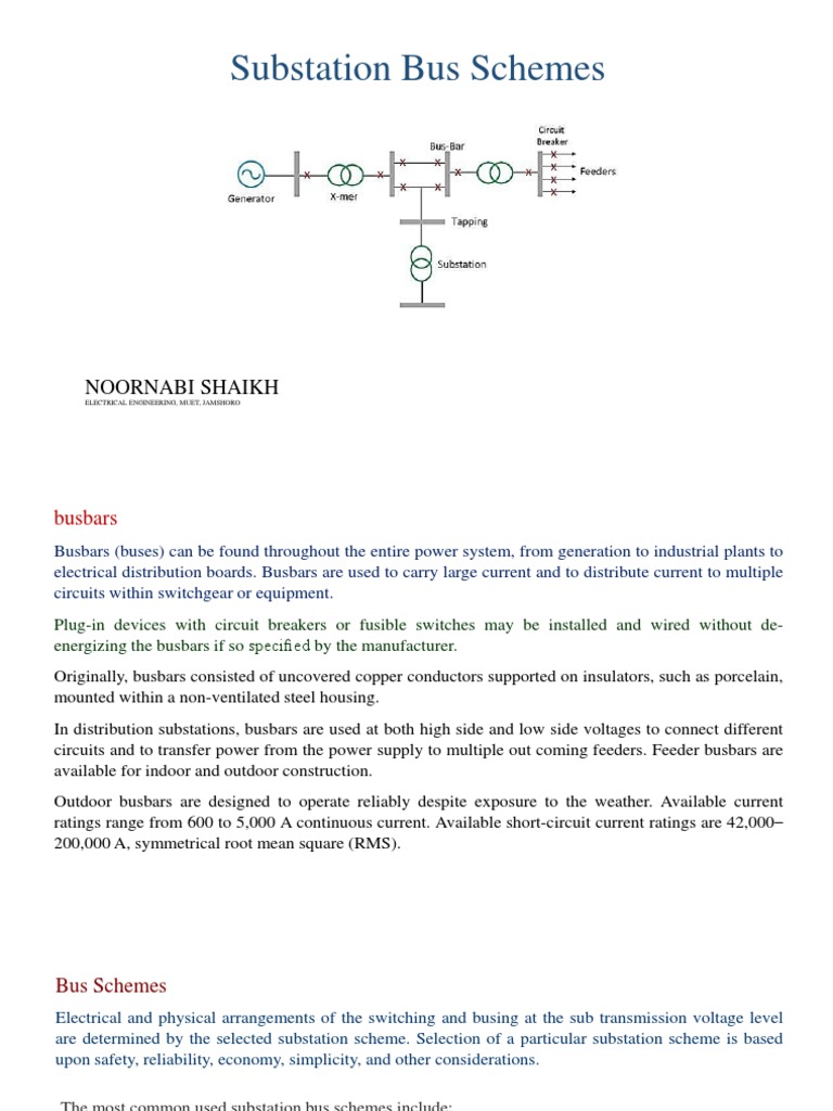 Lec # 04 Substation Bus Schemes | PDF | Electrical Substation | Components