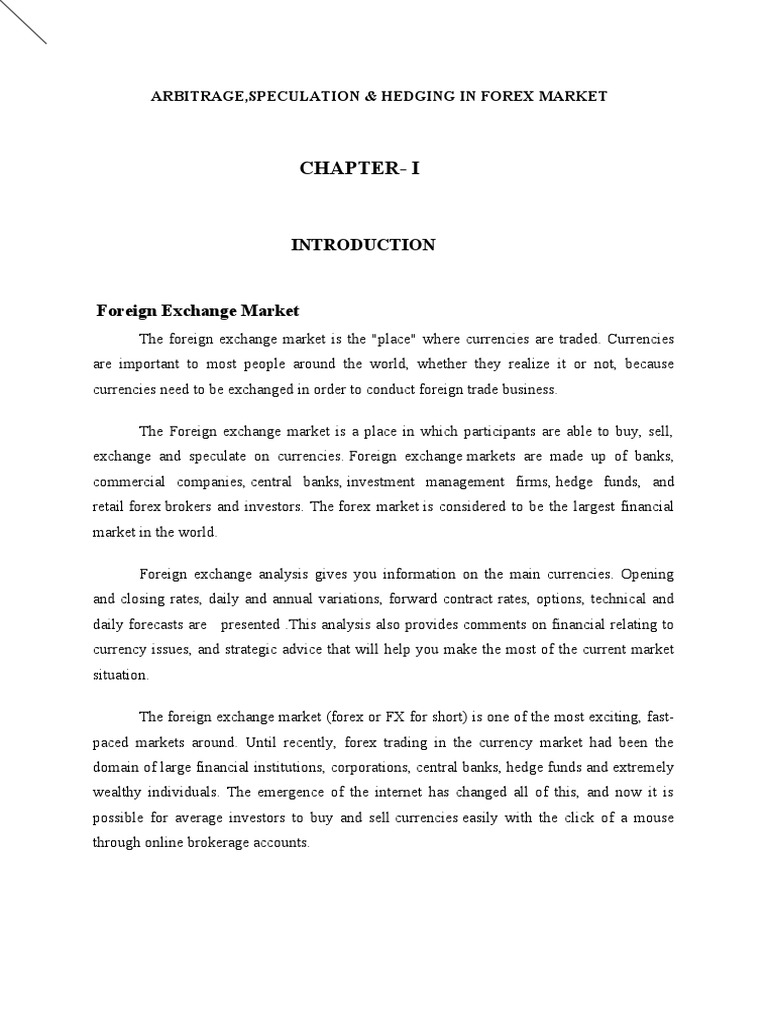 Arbitrage Speculation and Hedging in For | PDF | Foreign Exchange Market | Exchange Rate