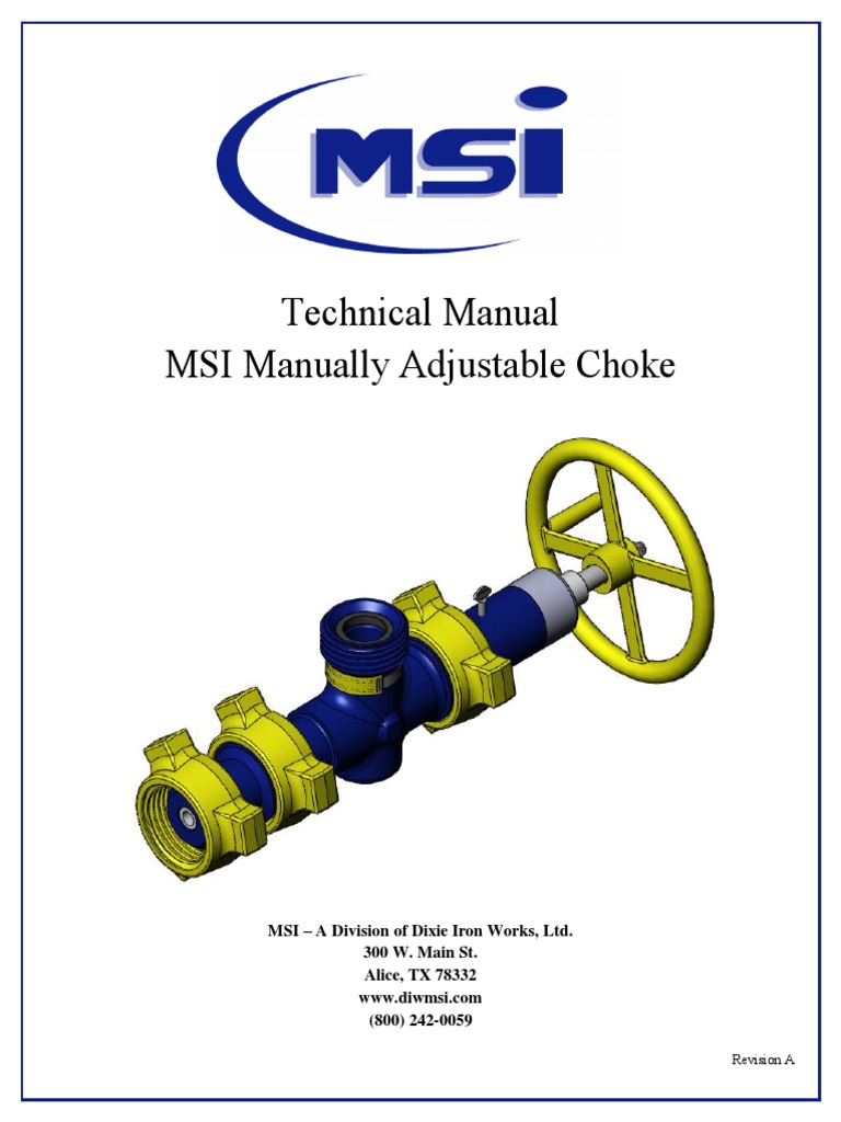 Manual Adjustable Choke | PDF | Nut (Hardware) | Screw