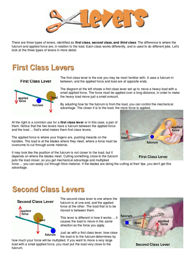 Levers | PDF | Lever | Force