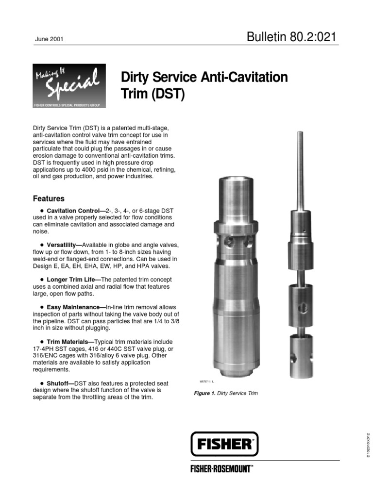 Dirty Service Anti-Cavitation Trim (DST) : Bulletin 80.2:021 | PDF ...