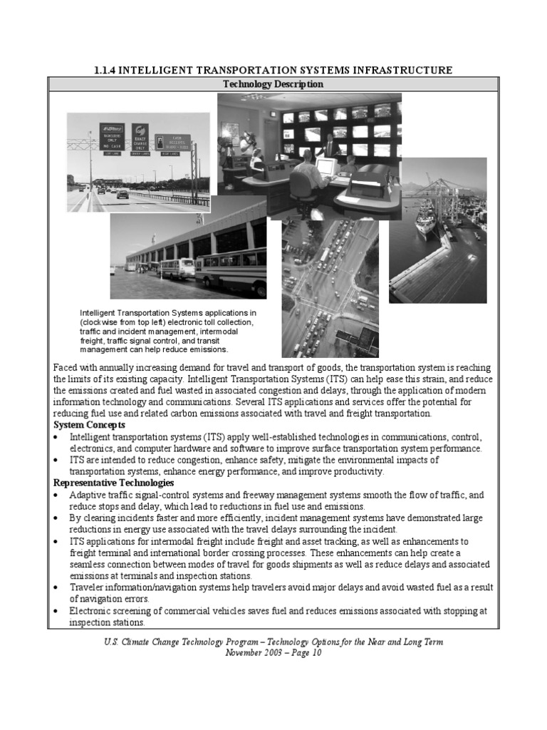 1.1.4 Intelligent Transportation Systems Infrastructure: Technology ...