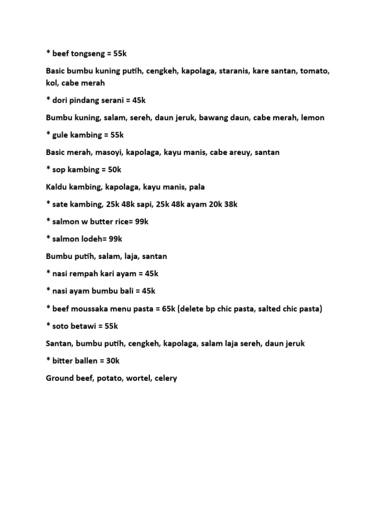 Product Knowledge New Menu | PDF