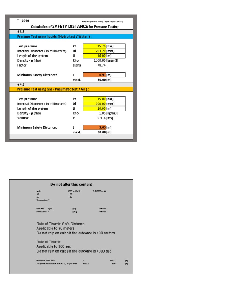 Safe Distance Calculator | PDF | Pressure | Density