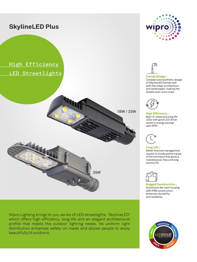 Skylineled Plus: High Efficiency Led Streetlights | PDF | Street Light ...