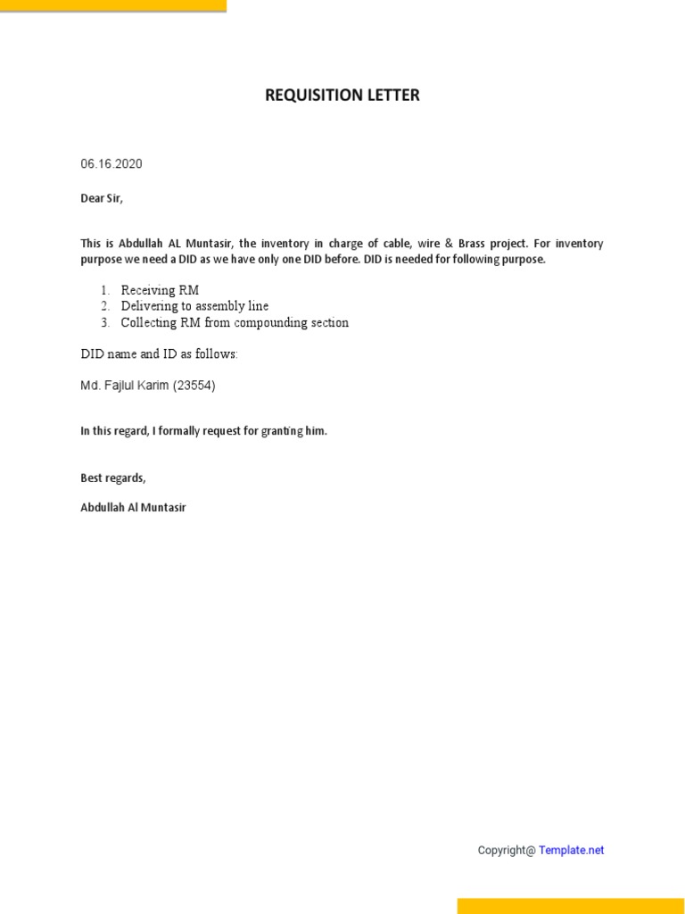Requisition Letter | PDF