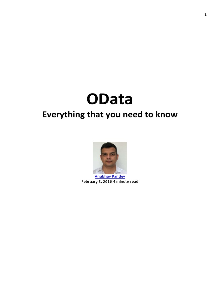 OData - Everything That You Need To Know | PDF | Representational State ...
