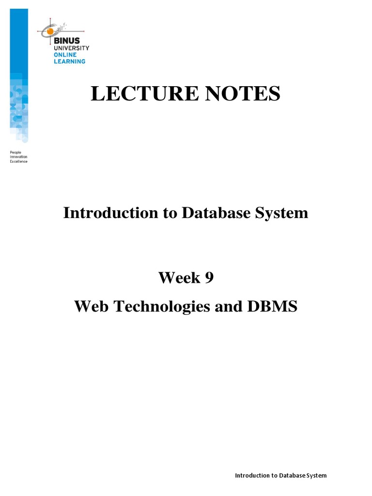 LN 9 - Intro To Database System | PDF