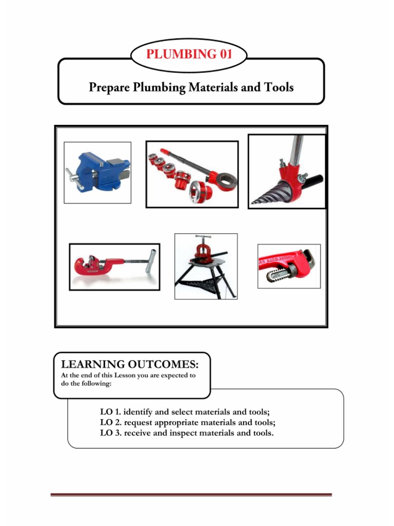 Plumbing #1. Prepare Plumbing Materials and Tools | PDF