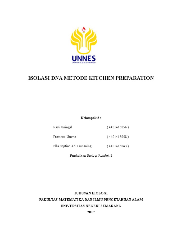 Isolasi Dna Metode Kitchen Preparation | PDF
