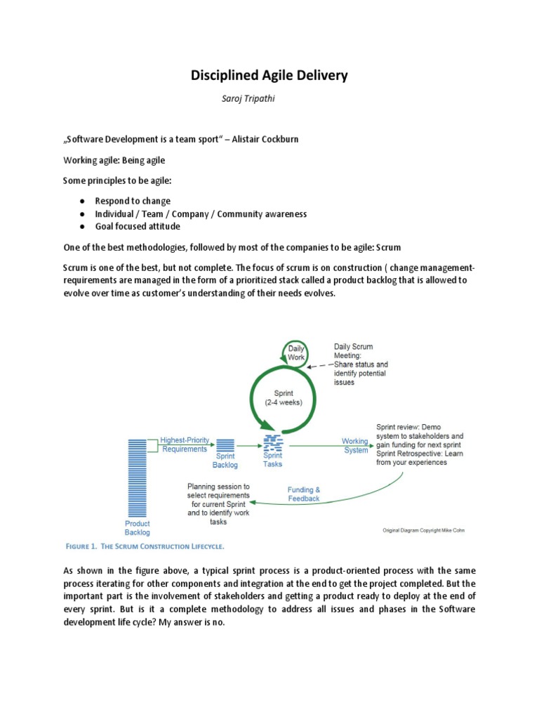 Disciplined Agile Delivery Overview | PDF | Agile Software Development ...