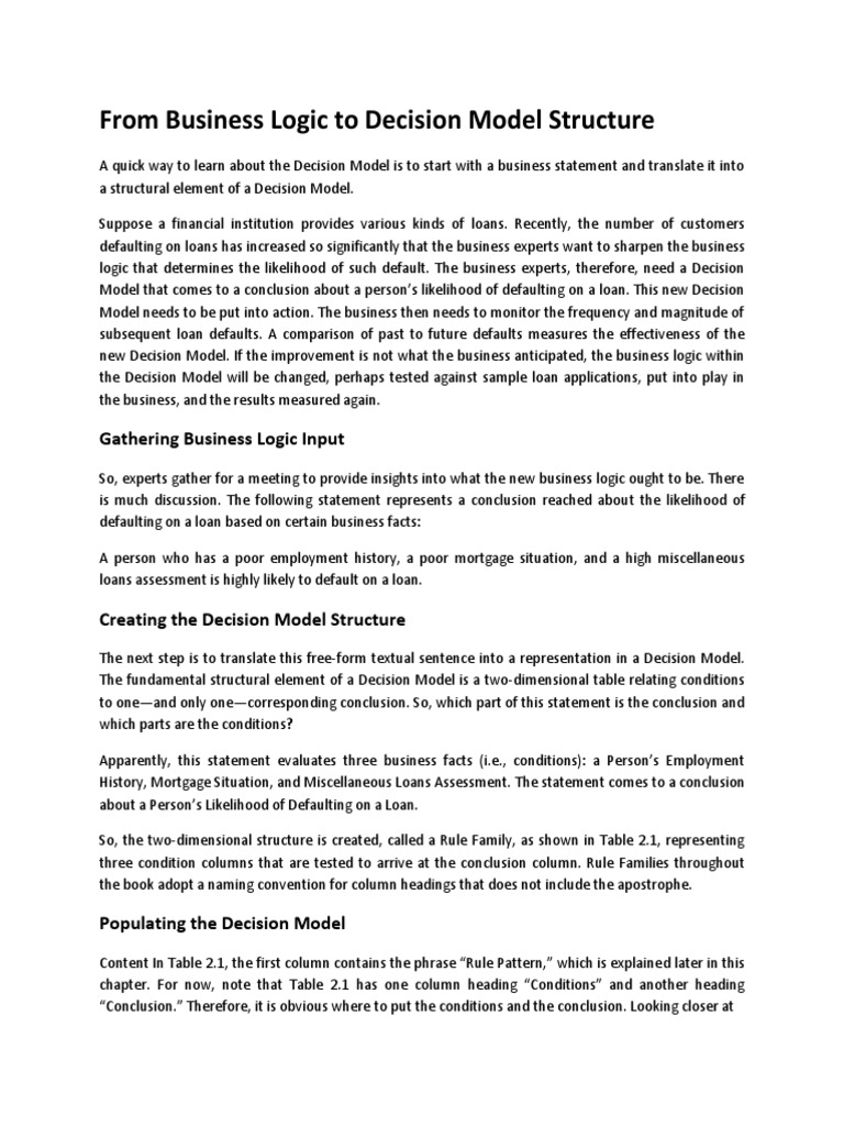 From Business Logic To Decision Model Structure | PDF | Mortgage Loan ...