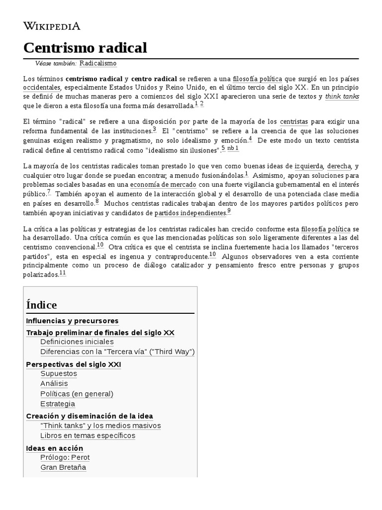 Centrismo Radical | PDF | Teorías políticas | Política del ala izquierda