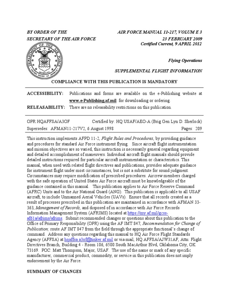 AFMAN11-217 v.3 | PDF | Radio | Aerospace Engineering
