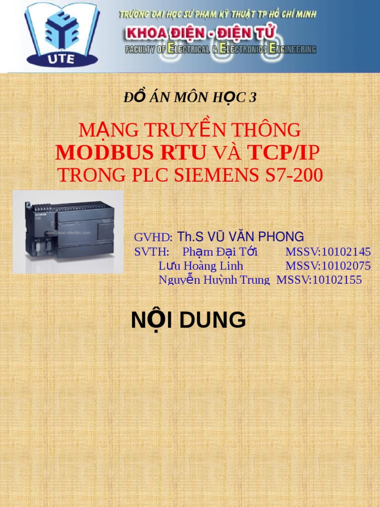 Đề Tài Mạng Truyền Thông Modbus RTU Và TCP - IP Trong PLC Siemens S7 ...