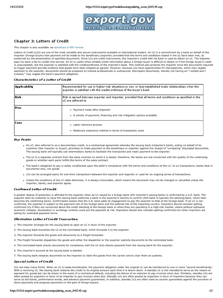 Trade Finance Guide - Letters of Credit | PDF | Letter Of Credit | Trade