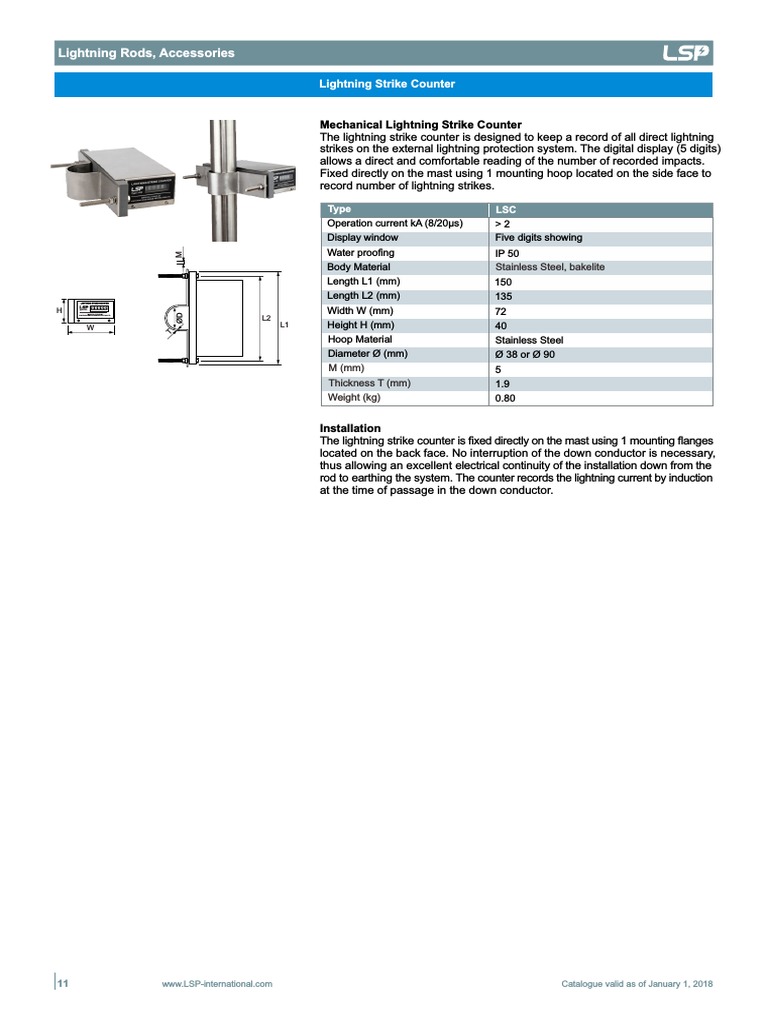 LSP Catalogue Lightning Protection Mechanical Lightning Strike Counter ...
