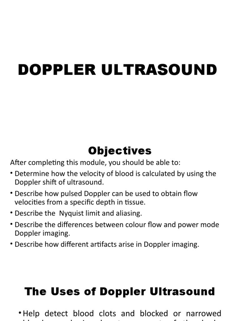 Understanding Doppler Ultrasound Techniques | PDF | Doppler Effect ...