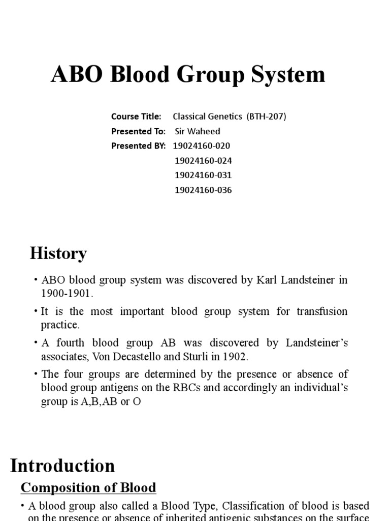 Abo Blood Group System Genetics | PDF | Blood Type | Blood