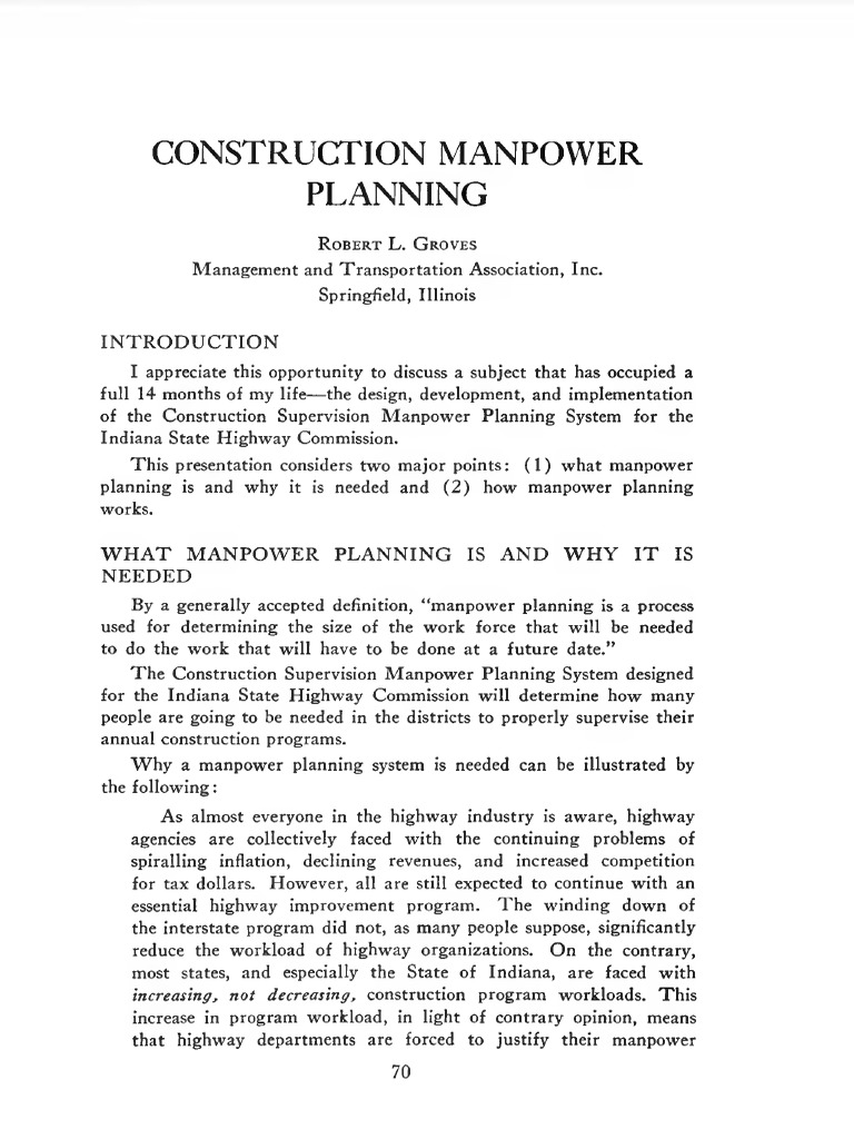 Construction Manpower Planning | PDF | Human Resources | Reliability ...