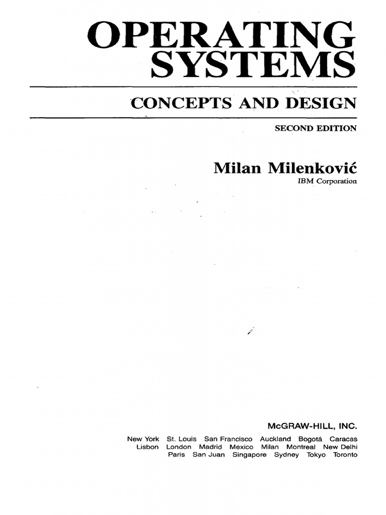 Milan Milenkovic Operating Systems Concepts and Design DF56E | PDF | Scheduling (Computing ...
