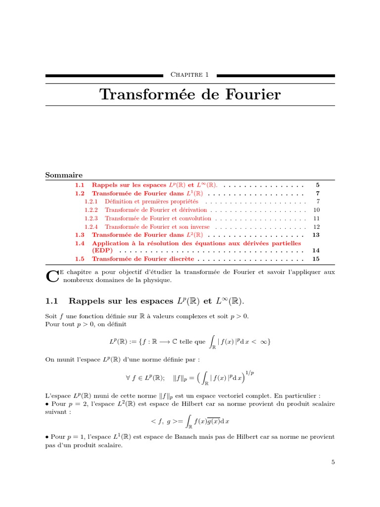 Introduction à la Transformée de Fourier | PDF | Limite (mathématiques ...