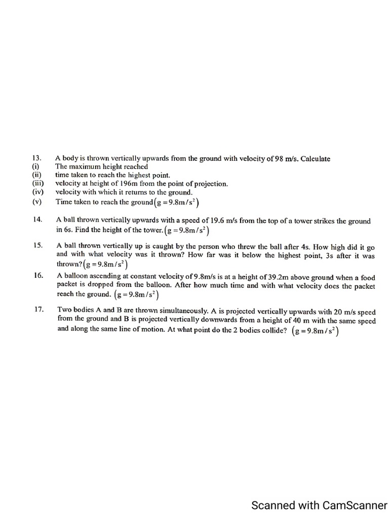 Questions On 1D, 2D Motion & Relative Motion For Ntse | PDF