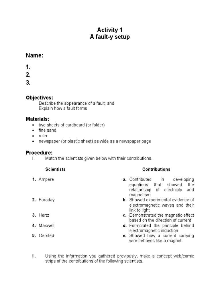 Activity 1 A Faulty Setup | PDF