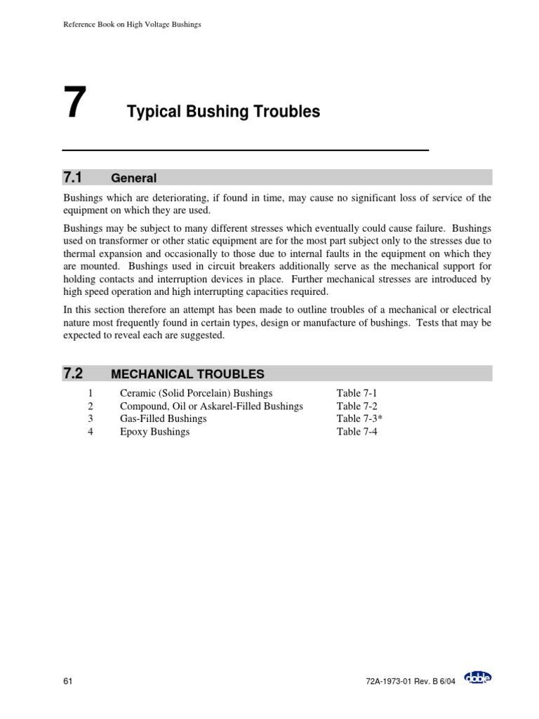 Ref Book HV Bushings CH 7 Troubles | PDF | Insulator (Electricity ...