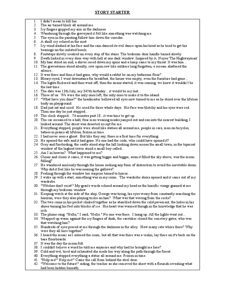 Spooky Story Starters | PDF