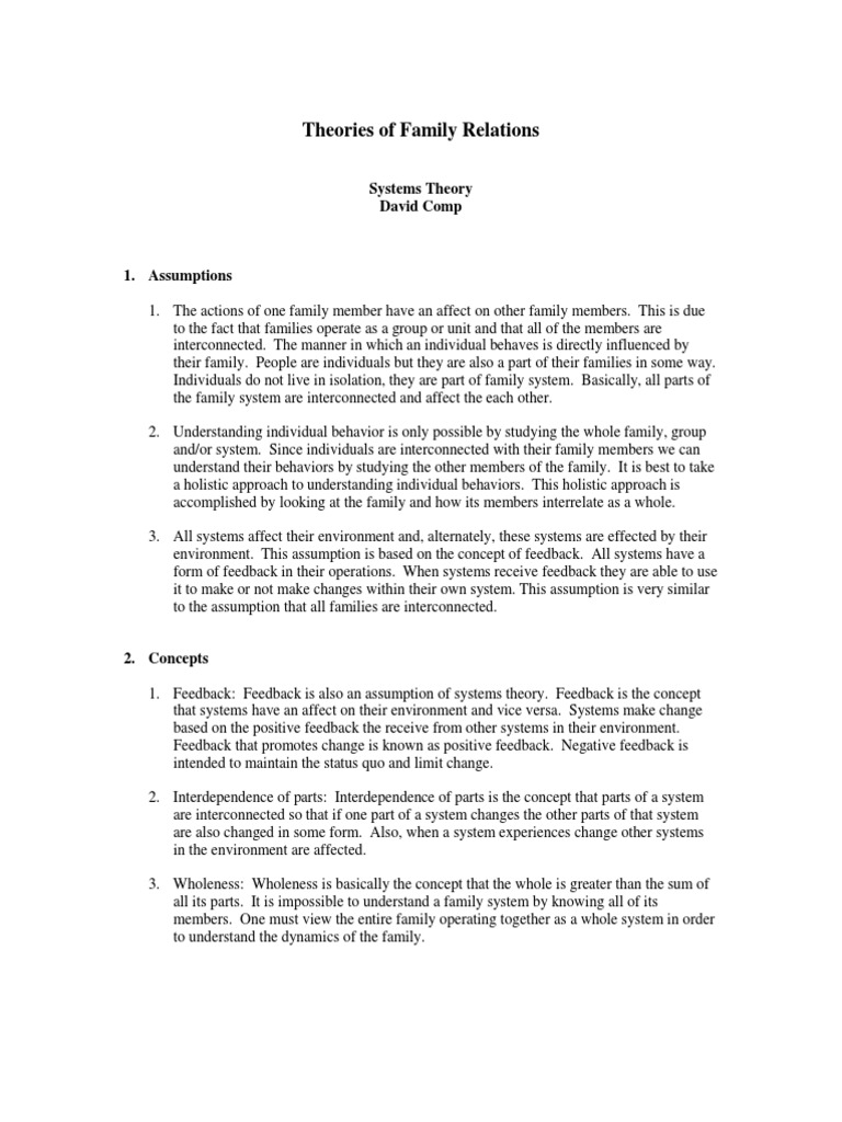 Understanding Family Systems Theory | PDF | Systems Theory | System