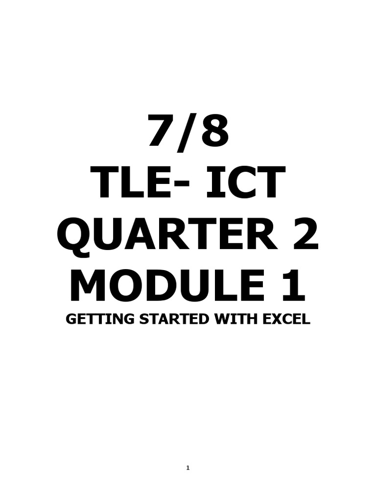 7/8 Tle-Ict Quarter 2: Getting Started With Excel | PDF | Microsoft Excel | System Software