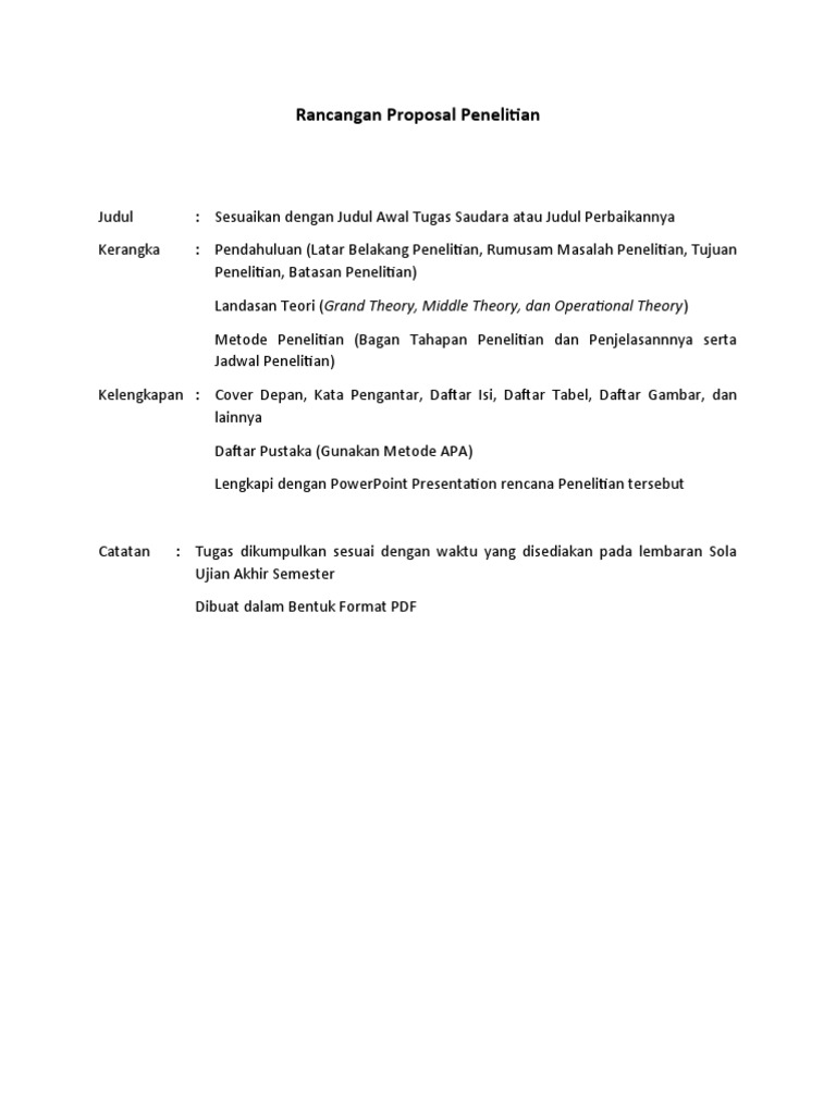 Rancangan Proposal Penelitian | PDF