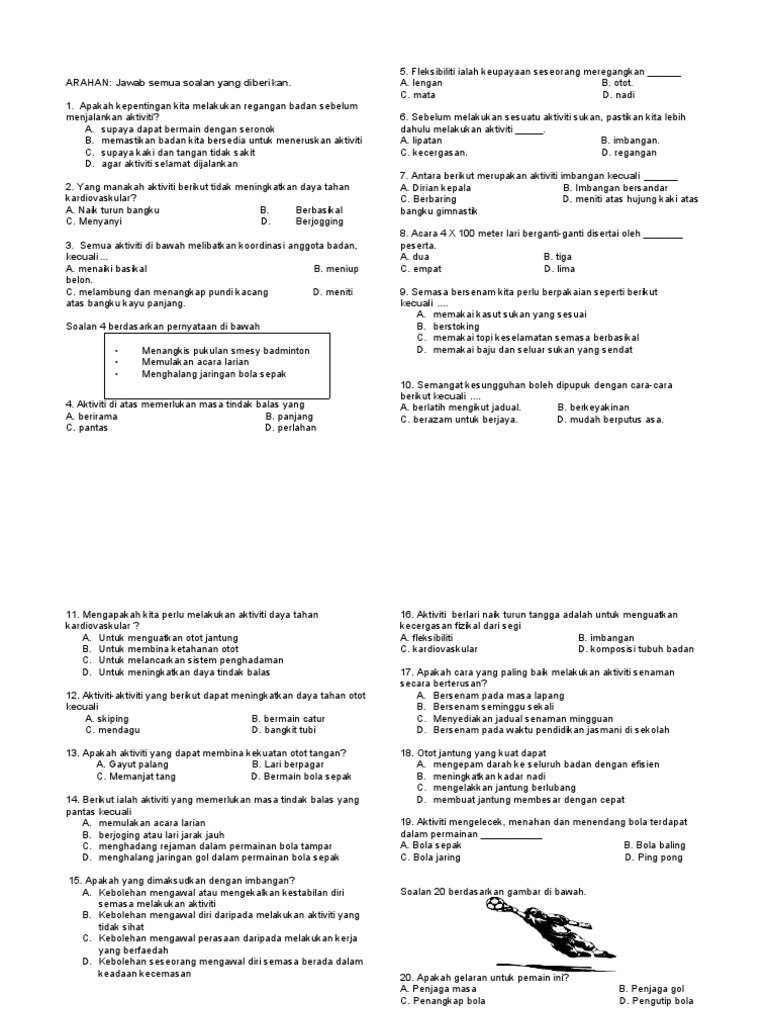 Latihan PJ THN 4 | PDF