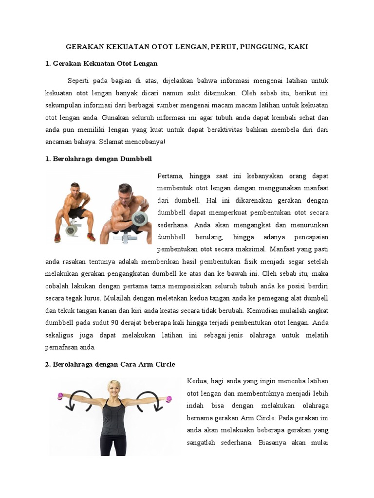 Gerakan Kekuatan Otot Lengan, Perut, Punggung, Kaki | PDF