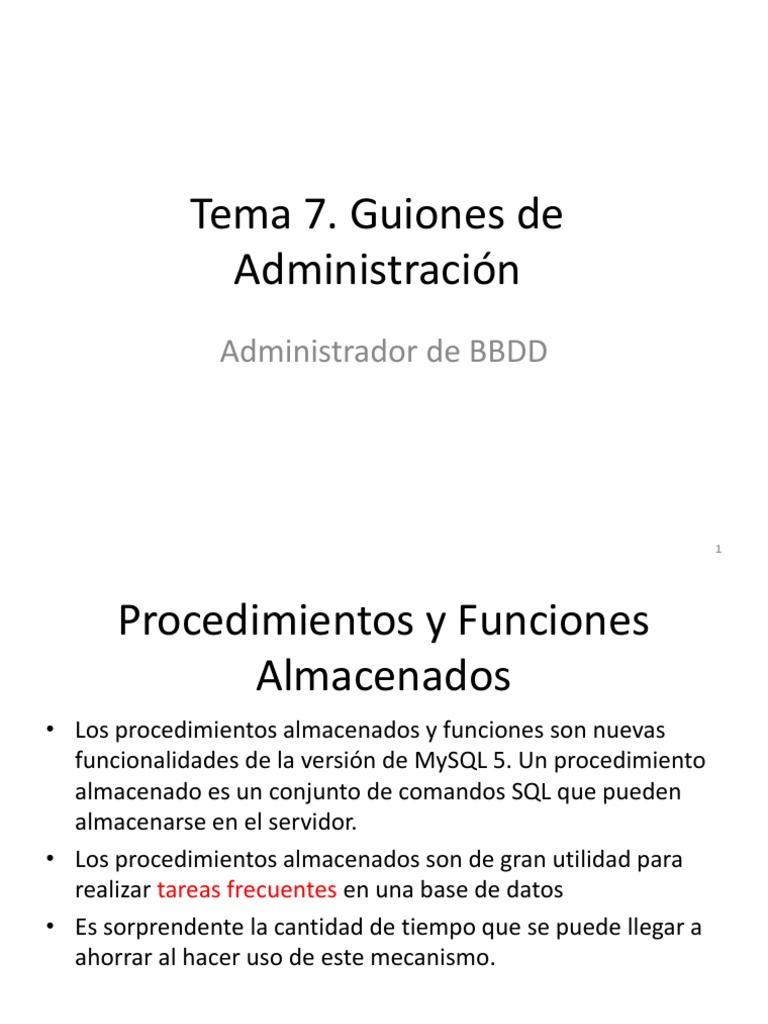 Guías de Procedimientos en MySQL | PDF | SQL | Mi sql
