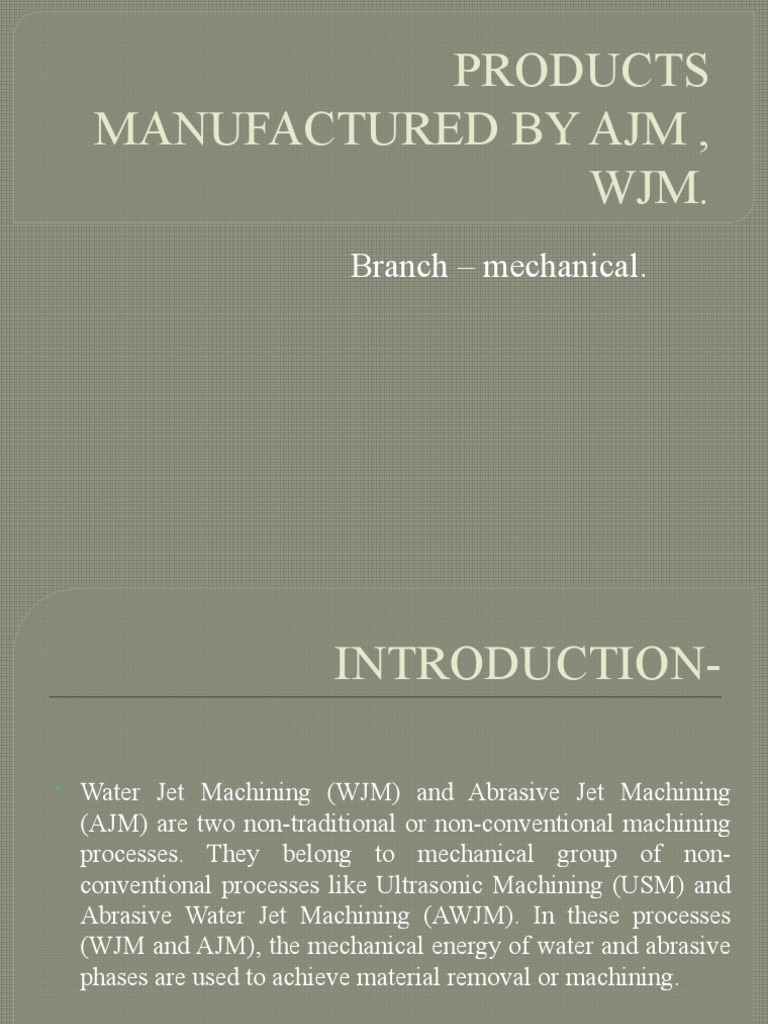 Products Manufactured by Ajm, WJM | PDF | Machining | Abrasive