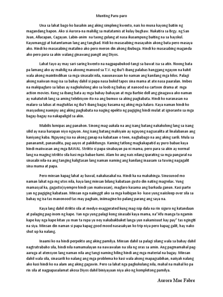 Munting Paru-Paro | PDF