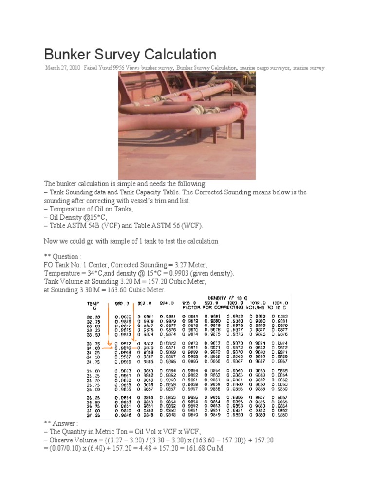 Bunker Survey Calculation | PDF