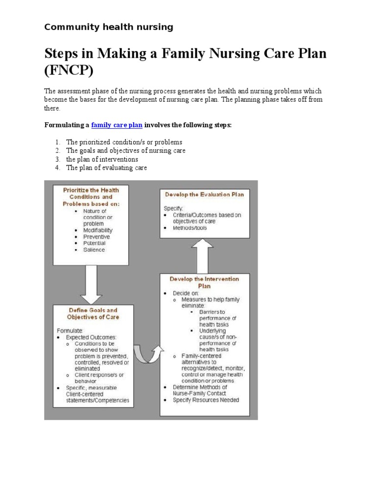 Steps in Making A Family Nursing Care Plan | PDF | Nursing | Evaluation