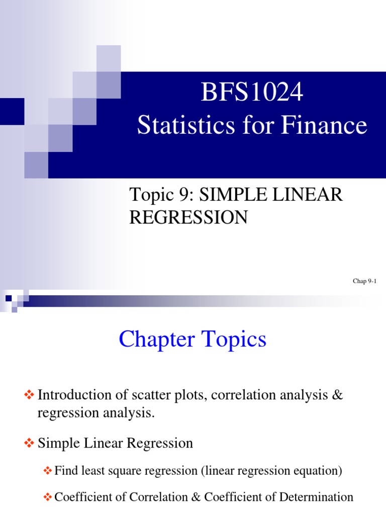 Topic 9-Simple Linear Regression | PDF | Correlation And Dependence | Regression Analysis